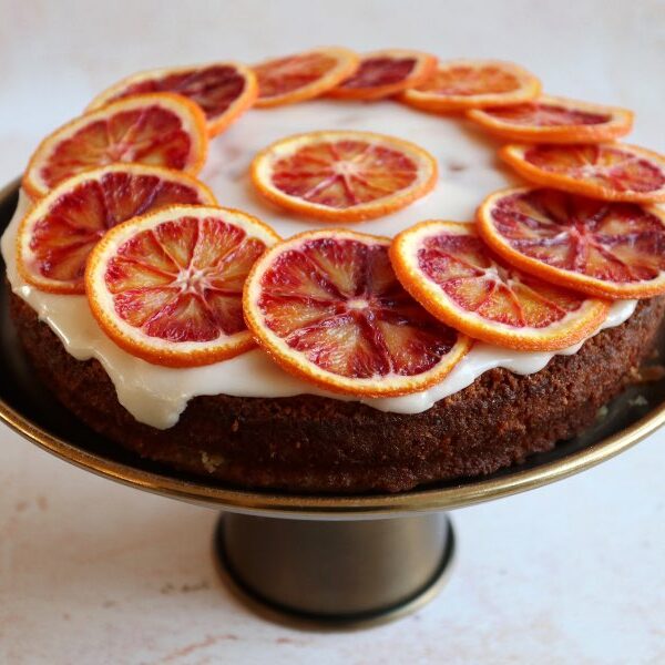 Blodappelsinkage med kandiserede appelsiner | Opskrift på appelsinkage